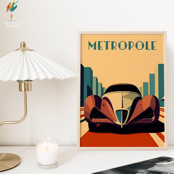 Art Deco Car Poster - Etsy