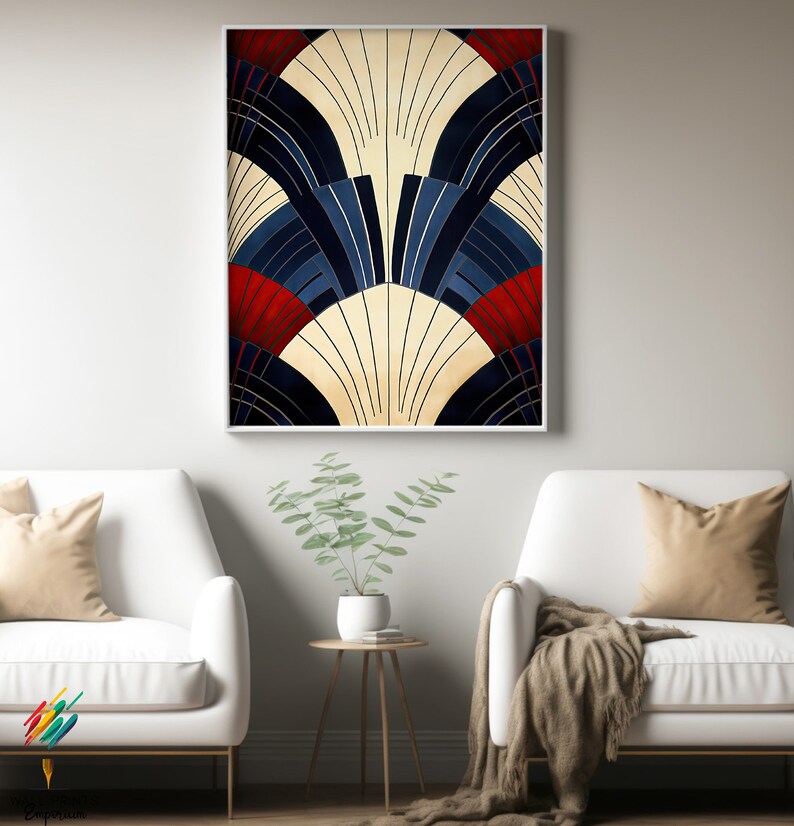 1920s Wall Art Navy Blue & Gold Art Deco Wall Art 1920s Art - Etsy