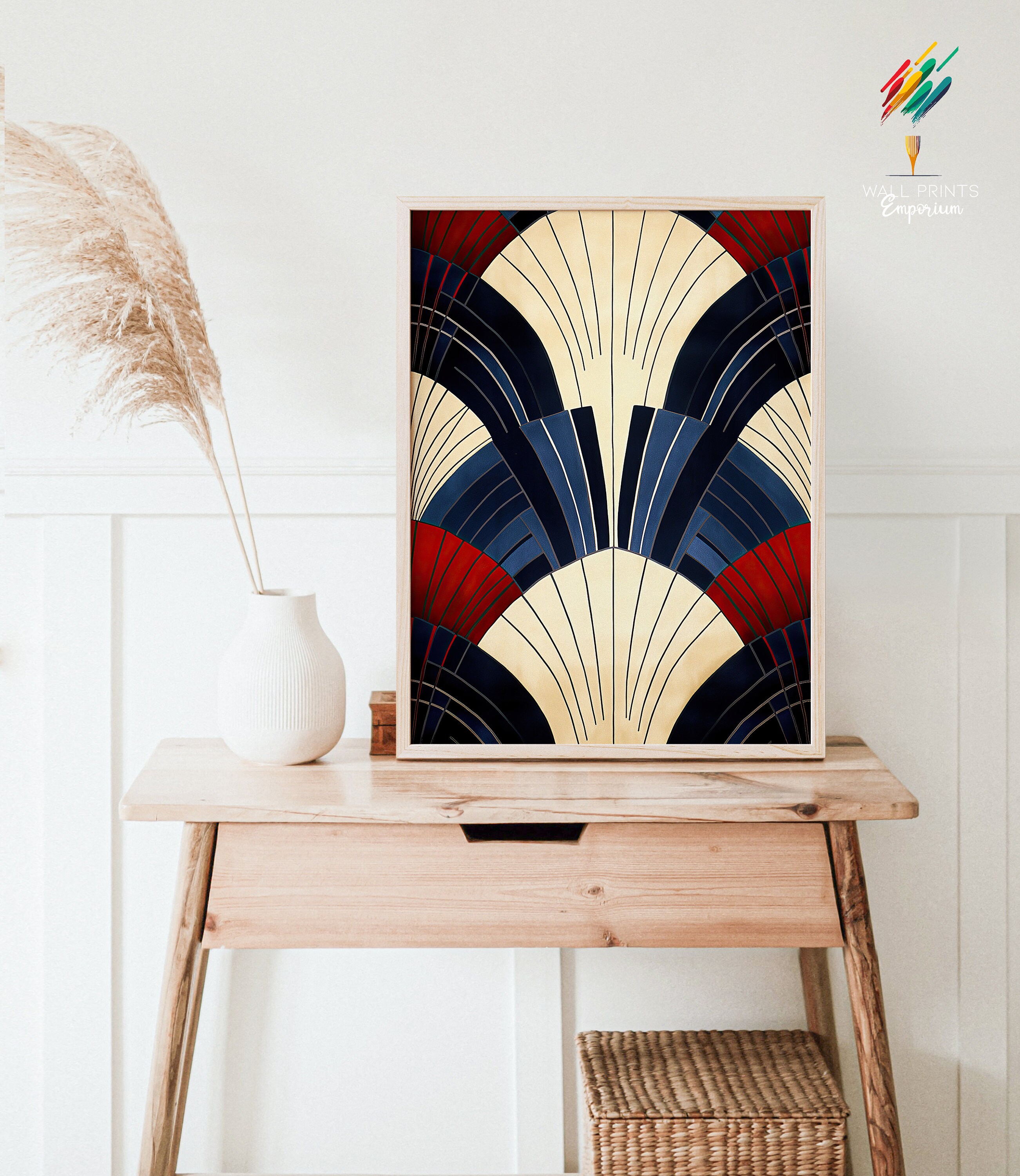 1920s Wall Art Navy Blue & Gold Art Deco Wall Art 1920s Art - Etsy