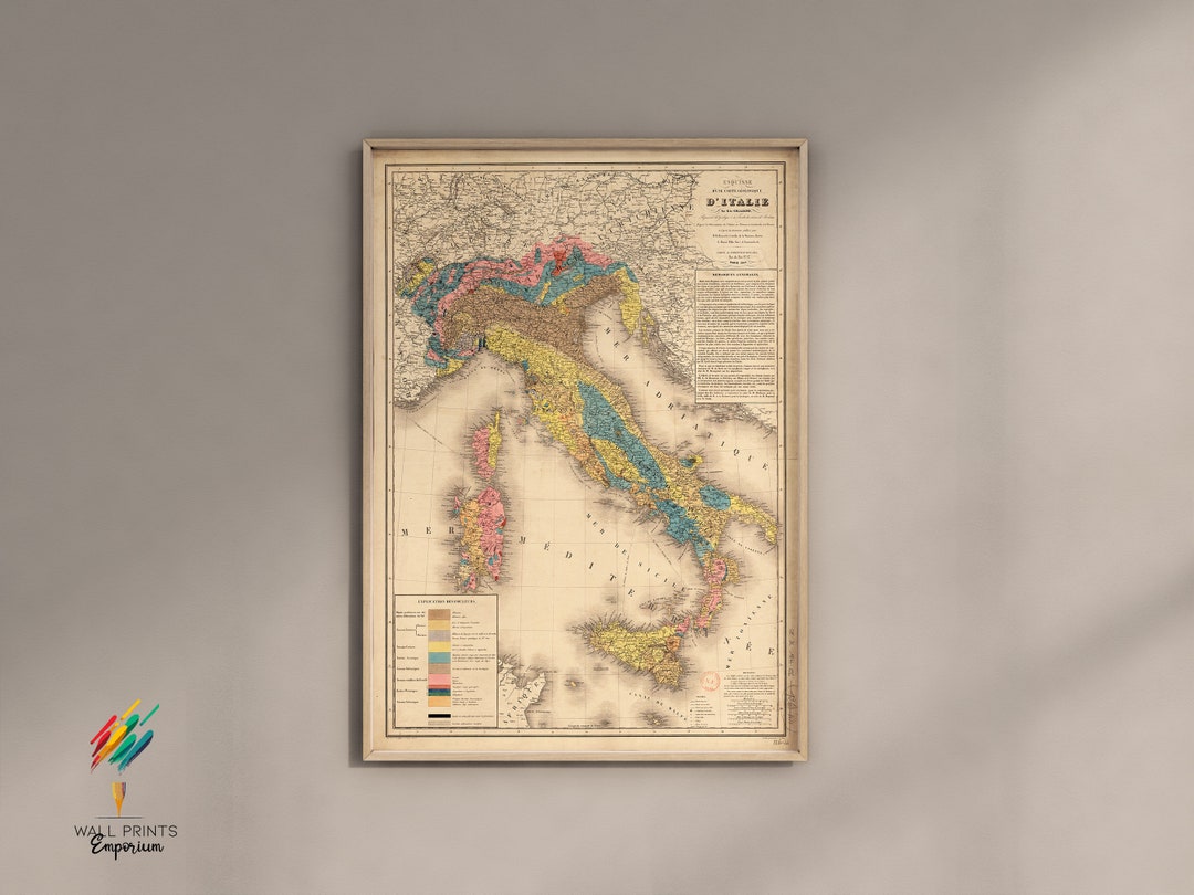Vintage Map of Italy Printable, Old Book Print, Old map of Italy ...
