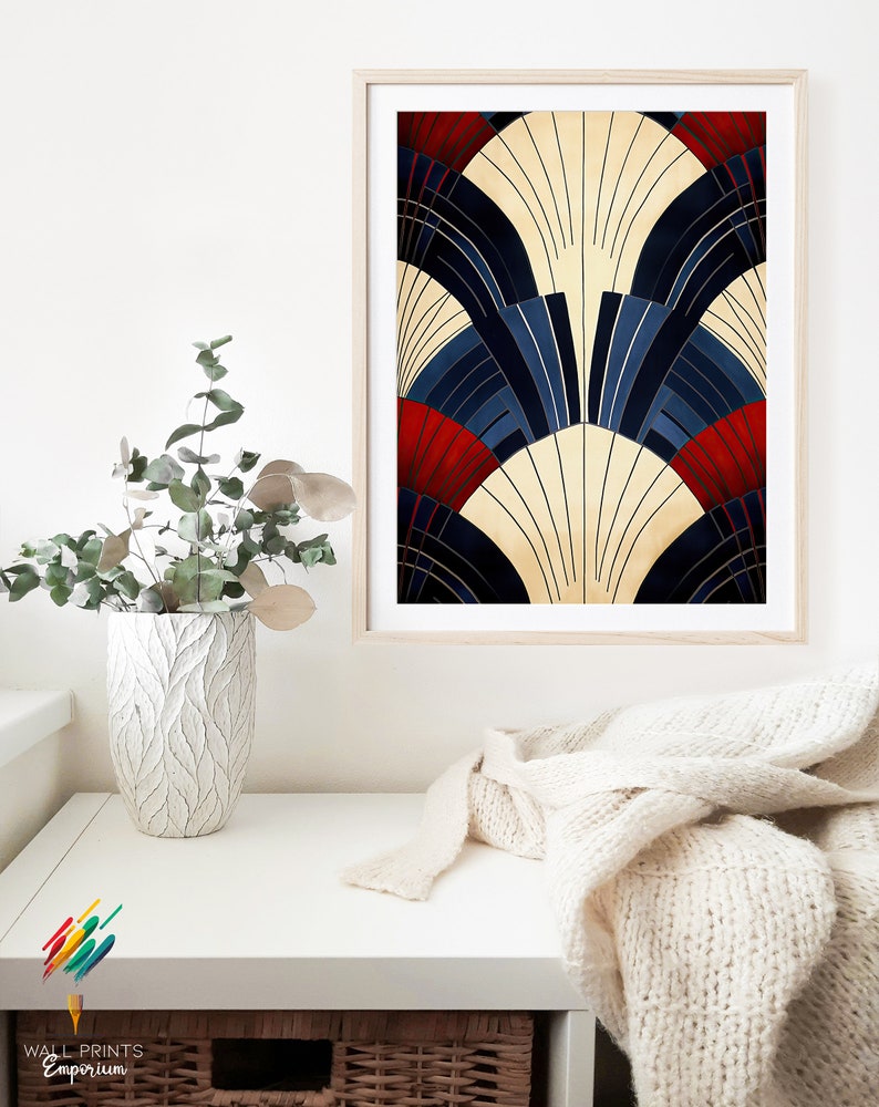 1920s Wall Art Navy Blue & Gold Art Deco Wall Art 1920s Art - Etsy