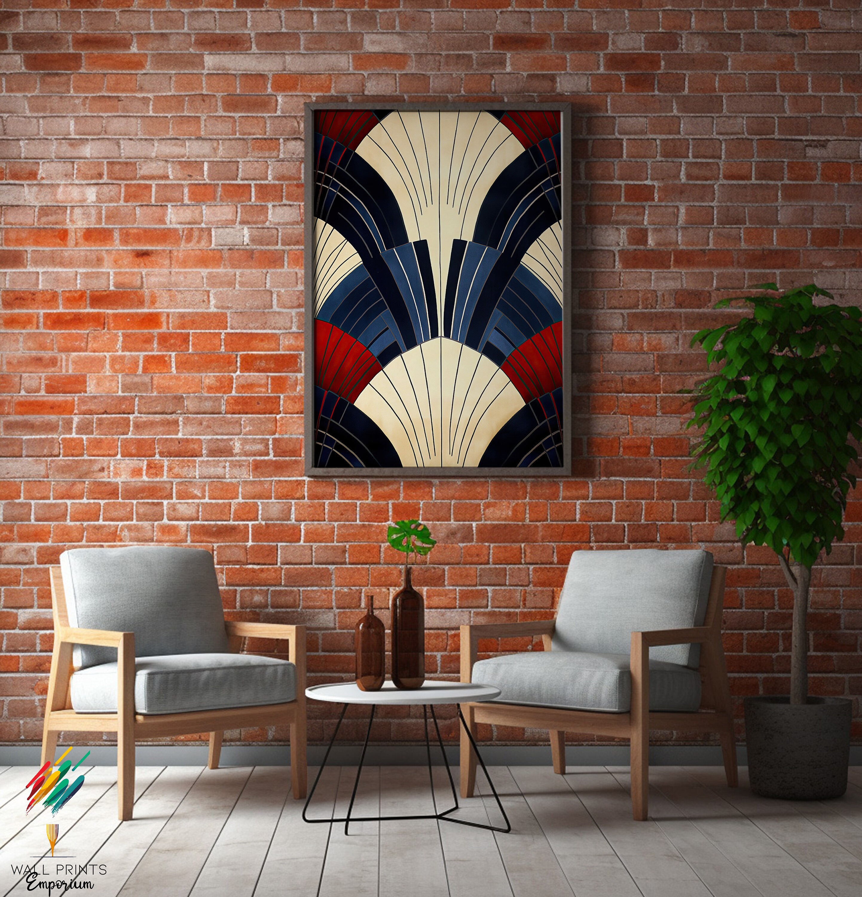 1920s Wall Art Navy Blue & Gold Art Deco Wall Art 1920s Art - Etsy