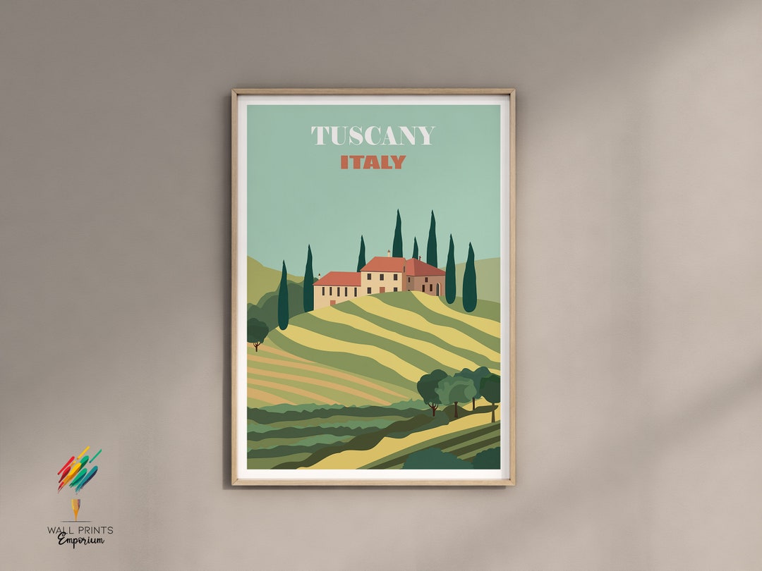 Vintage Italian Wall Art Print Downloadable, Digital Tuscany Wall Decor ...