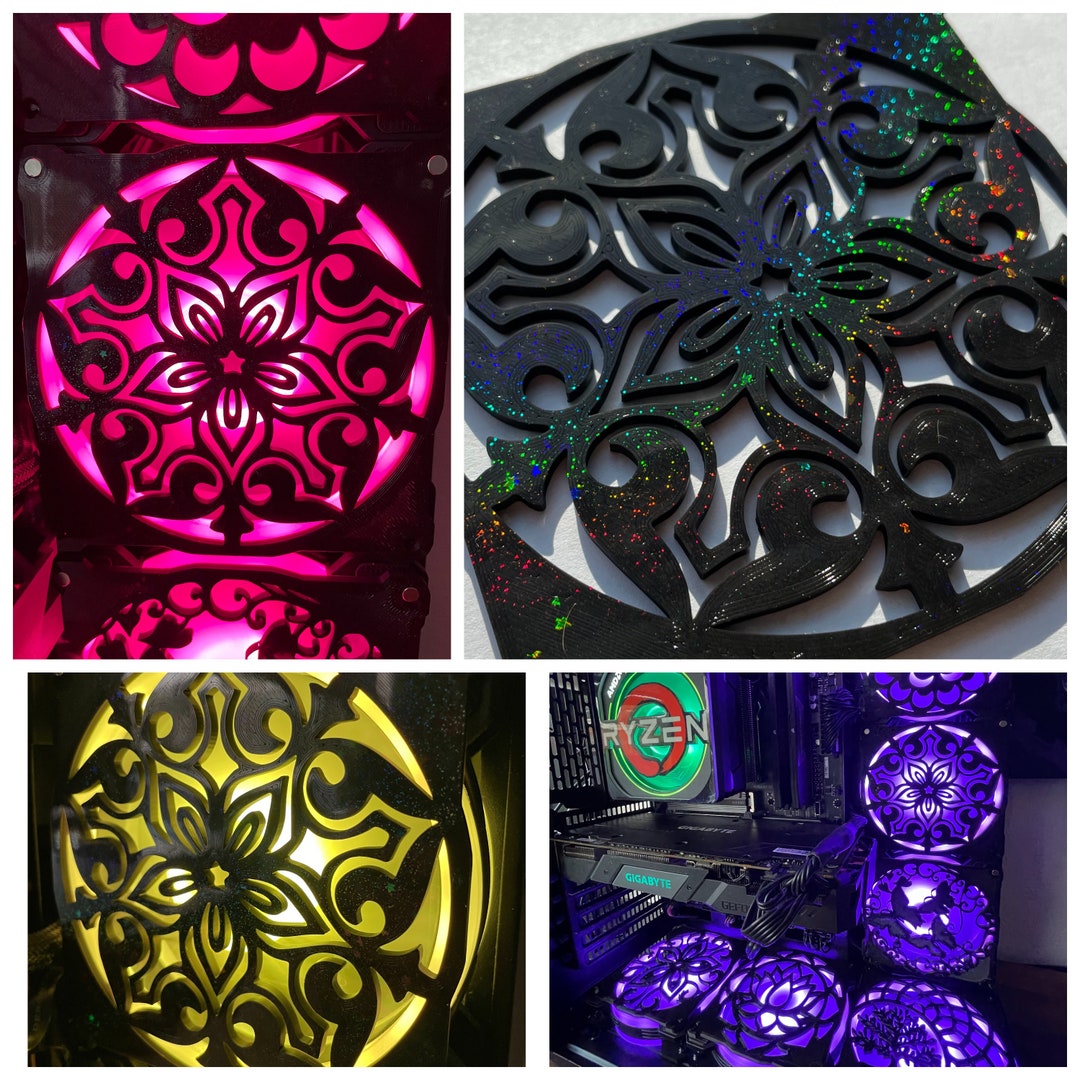 Flower Pattern Fan Grill/cover 120mm Custom 3D Printed Gaming PC Case ...