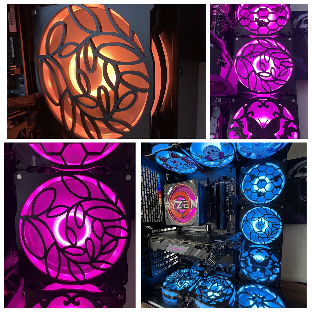 Mandala Flower Fan Cover 120mm RGB Fan Grill - Custom 3D Printed Gaming ...