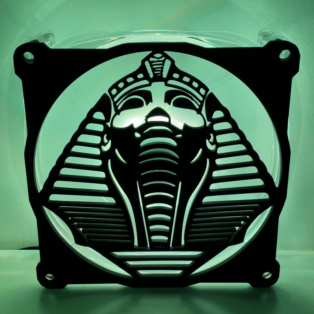 Tutankhamun Fan Cover 120mm RGB Fan Grill - Custom 3D Printed Gaming PC ...