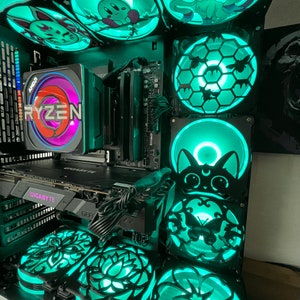 Peekaboo Cat Fan Cover 120mm RGB Fan Grill - Custom 3D Printed Gaming ...