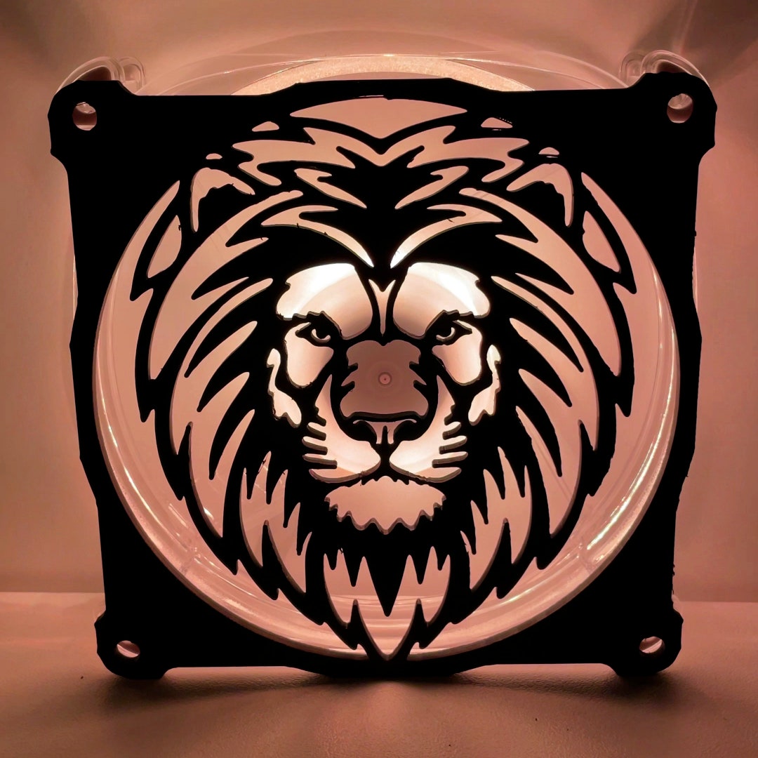 Lion Fan Cover 120mm RGB Fan Grill - Custom 3D Printed Gaming PC Fan ...