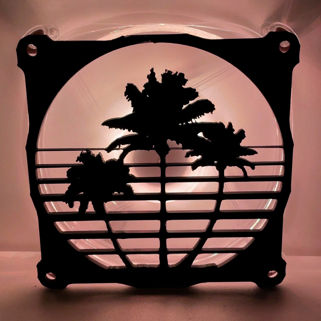 Cyberpunk Palms Fan Cover 120mm RGB Fan Grill - Custom 3D Printed ...