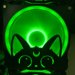 Peekaboo Cat Fan Cover 120mm RGB Fan Grill - Custom 3D Printed Gaming ...