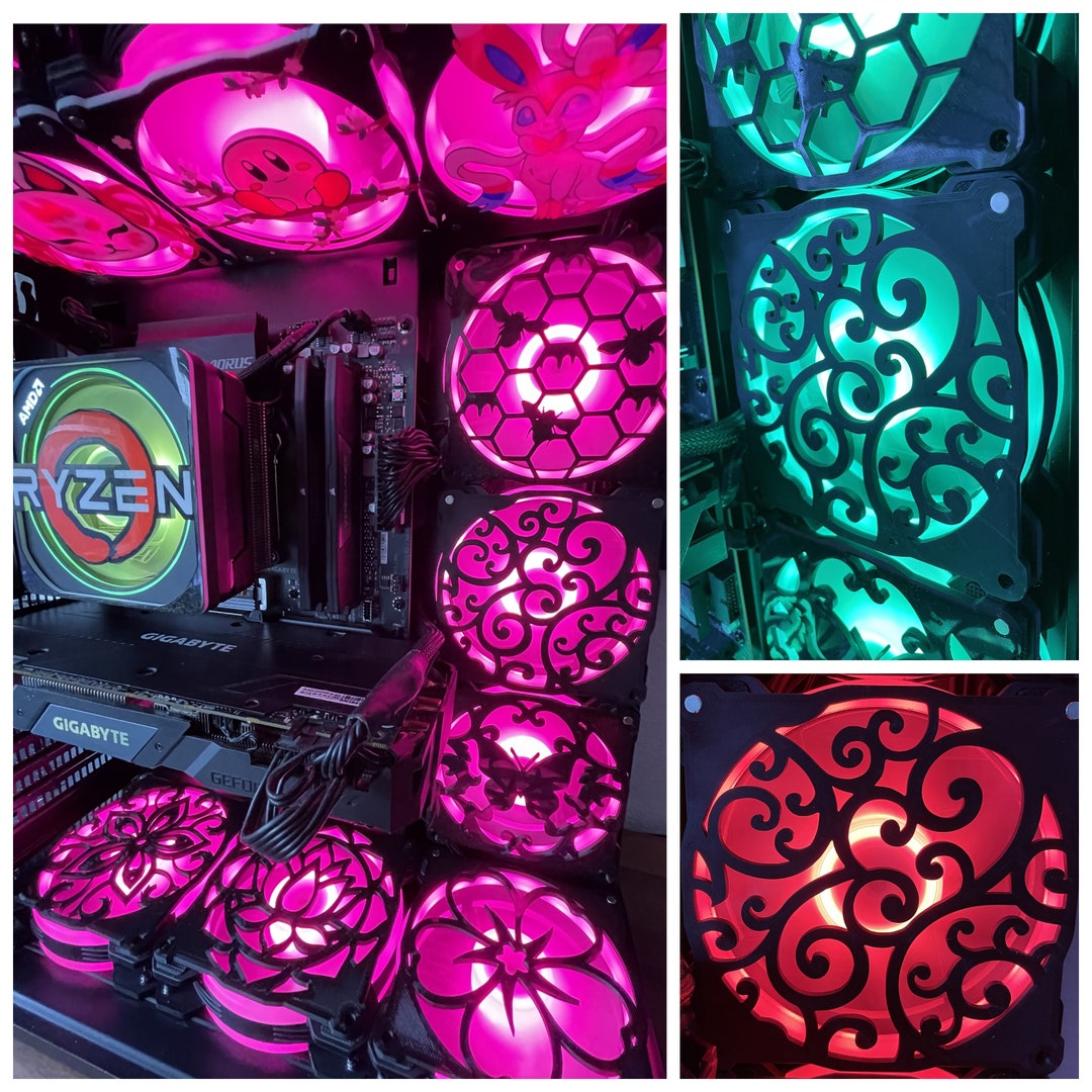 Spiral Wave Art Fan Cover 120mm RGB Fan Grill - Custom 3D Printed ...
