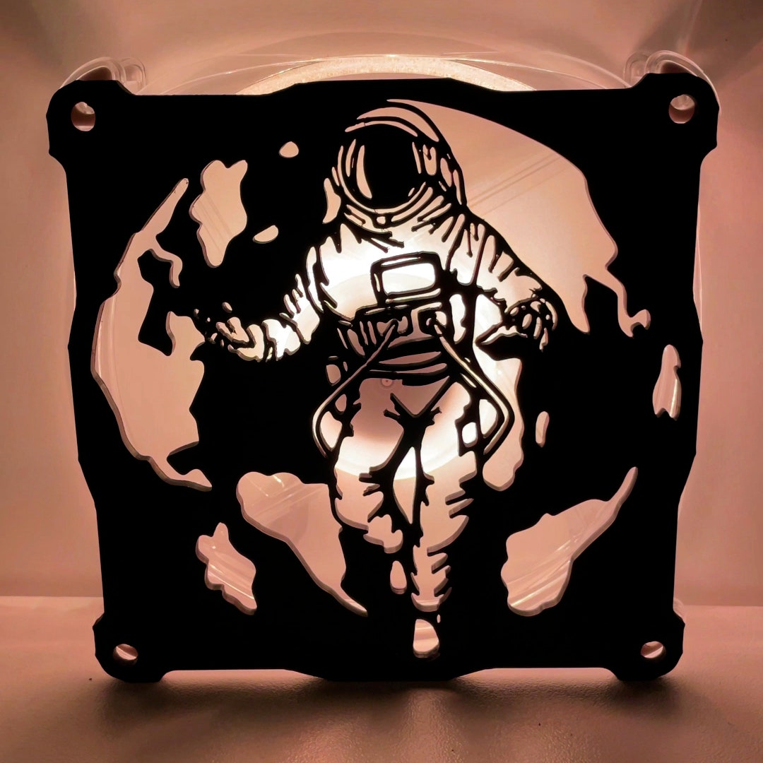 Space Astronaut Fan Cover 120mm RGB Fan Grill - Custom 3D Printed ...