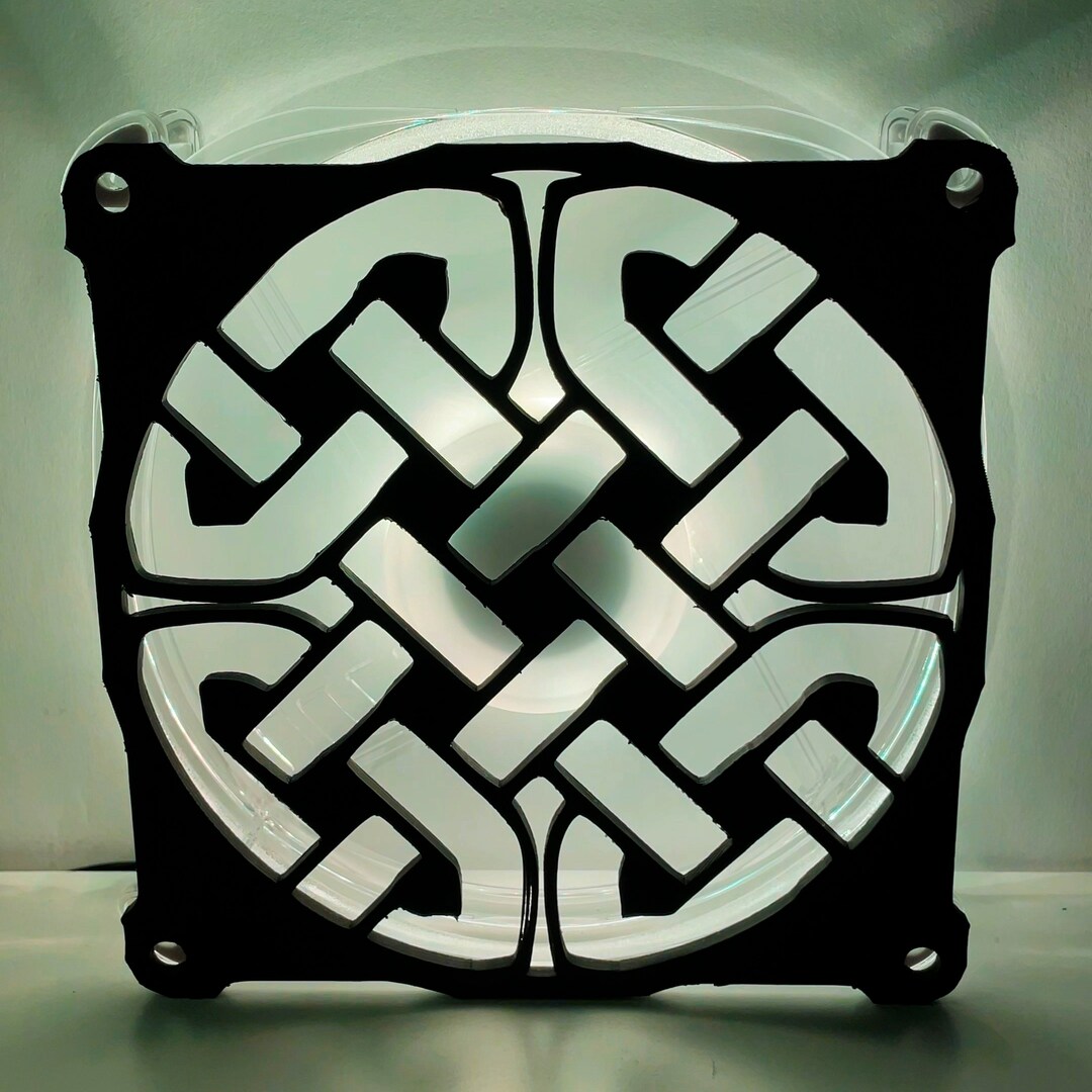 Celtic Art Fan Cover 120mm RGB Fan Grill - Custom 3D Printed Gaming PC ...