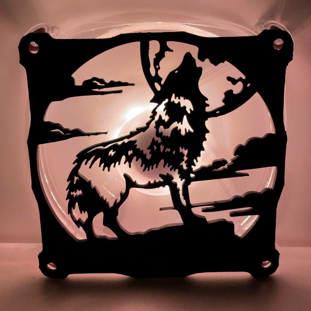 Moon Wolf Fan Cover 120mm RGB Fan Grill - Custom 3D Printed Gaming PC ...