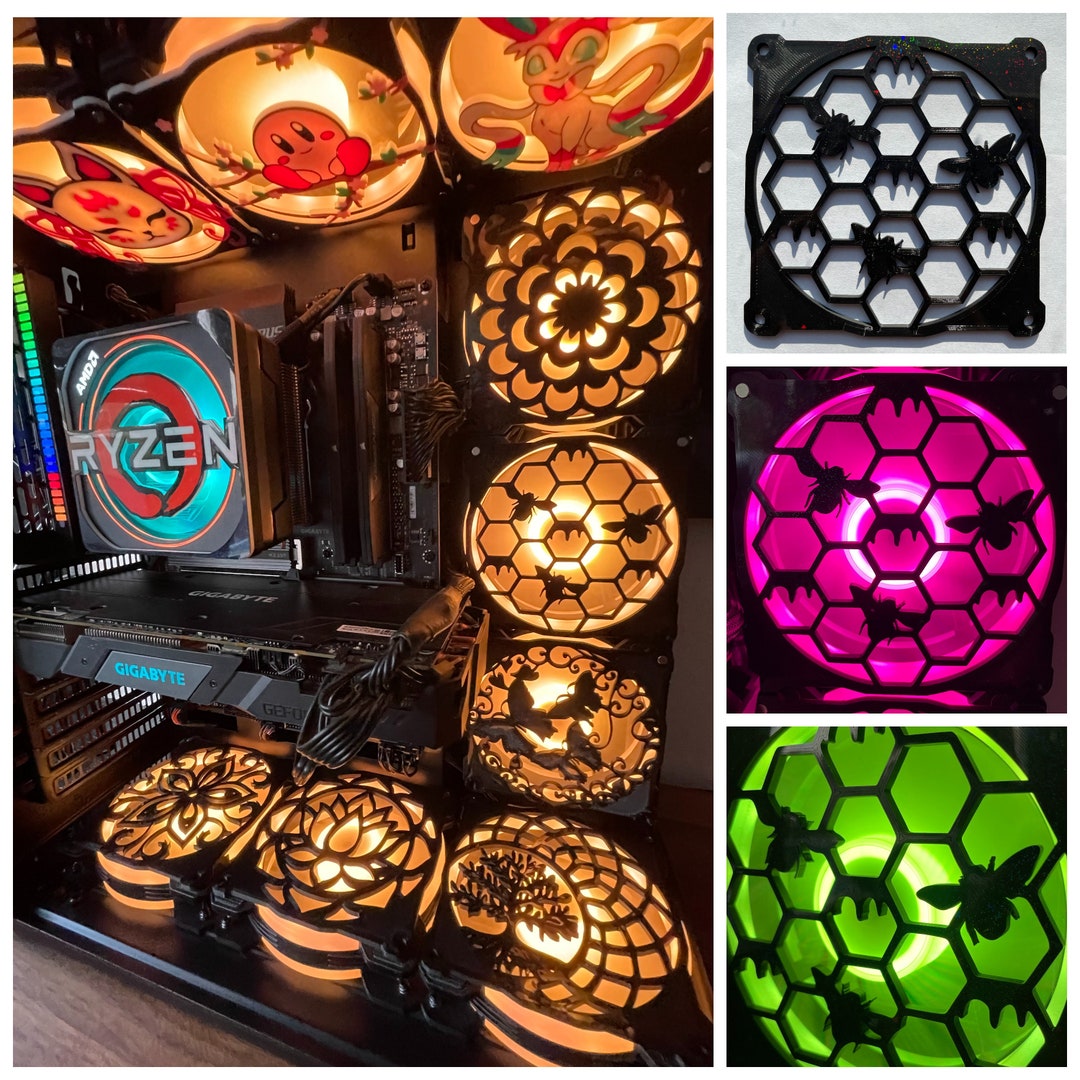 Honeycomb Fan Grill/cover 120mm Custom 3D Printed Gaming PC Case Shroud ...