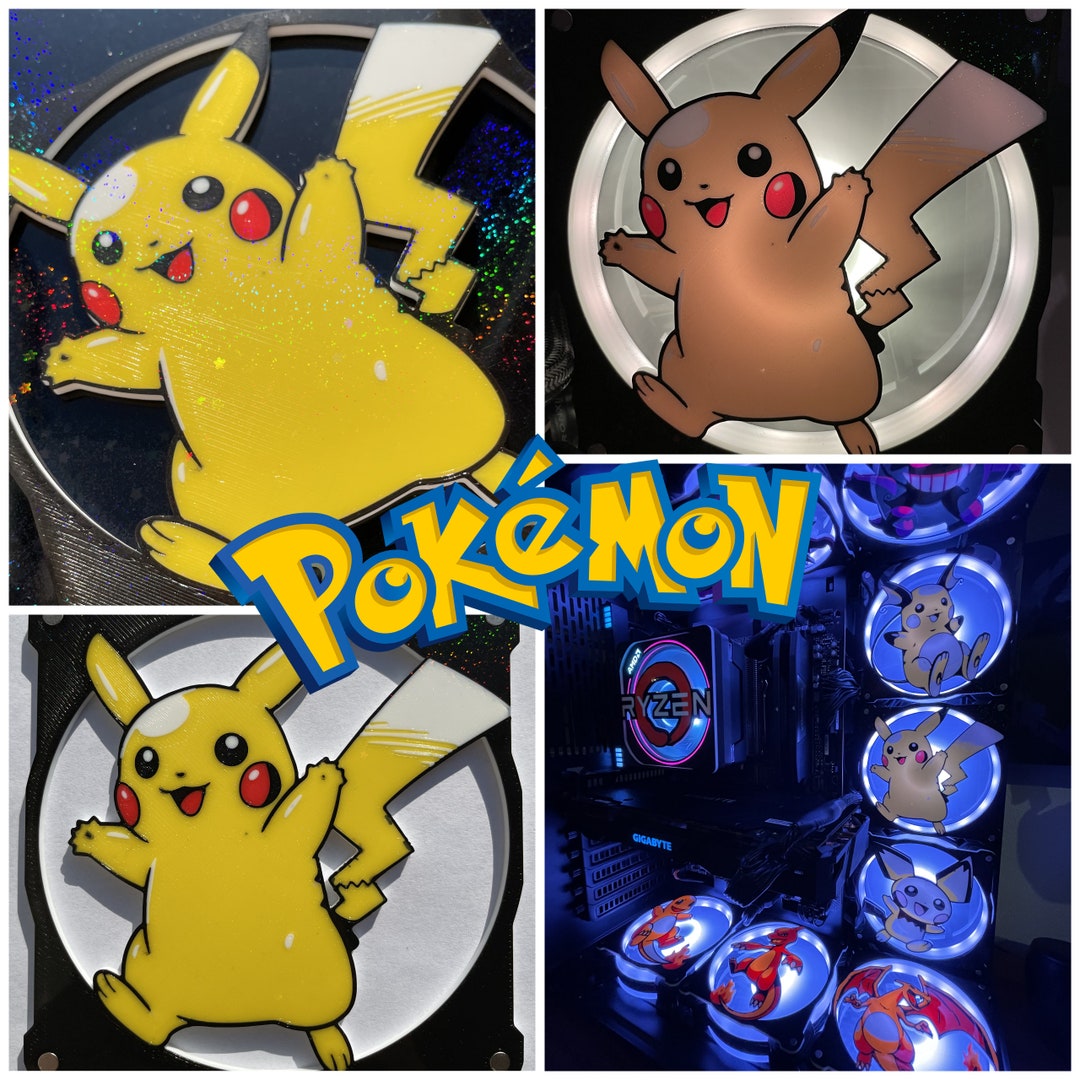 Pikachupokemon 4 Color Fan Grill/cover 120mm Custom 3D Printed Gaming ...