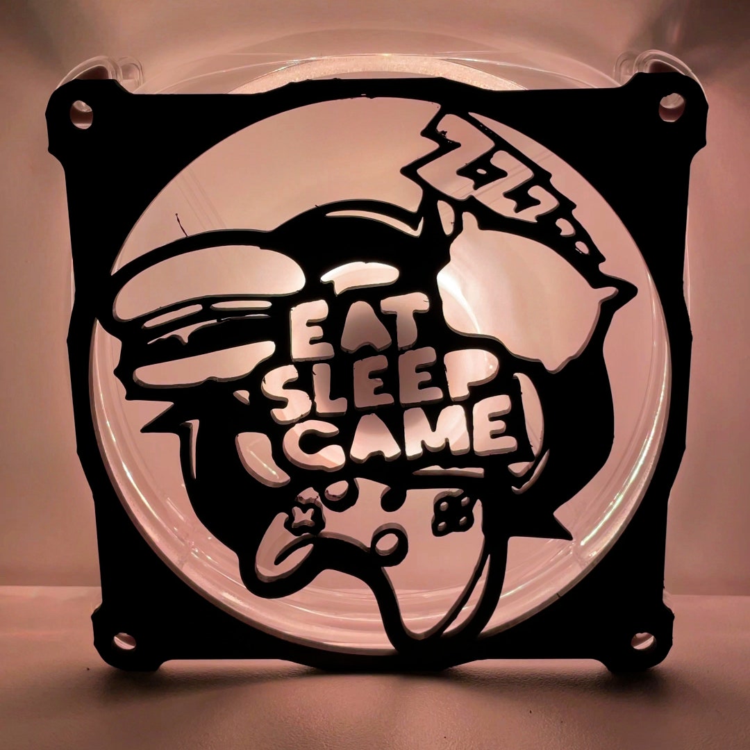 Eat Sleep Game Repeat Fan Cover: 120mm RGB PC Mod - Etsy
