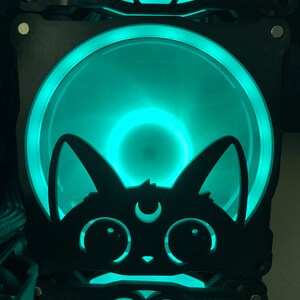 Peekaboo Cat Fan Cover 120mm RGB Fan Grill - Custom 3D Printed Gaming ...