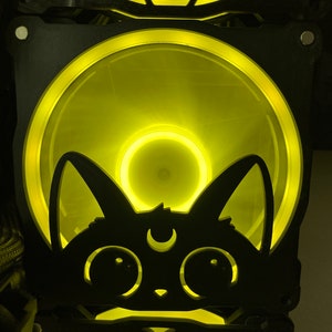Peekaboo Cat Fan Cover 120mm RGB Fan Grill - Custom 3D Printed Gaming ...
