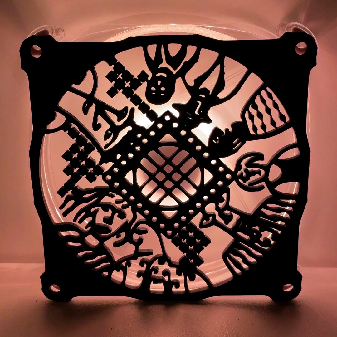 Abstract Art Fan Cover 120mm RGB Fan Grill - Custom 3D Printed Gaming ...