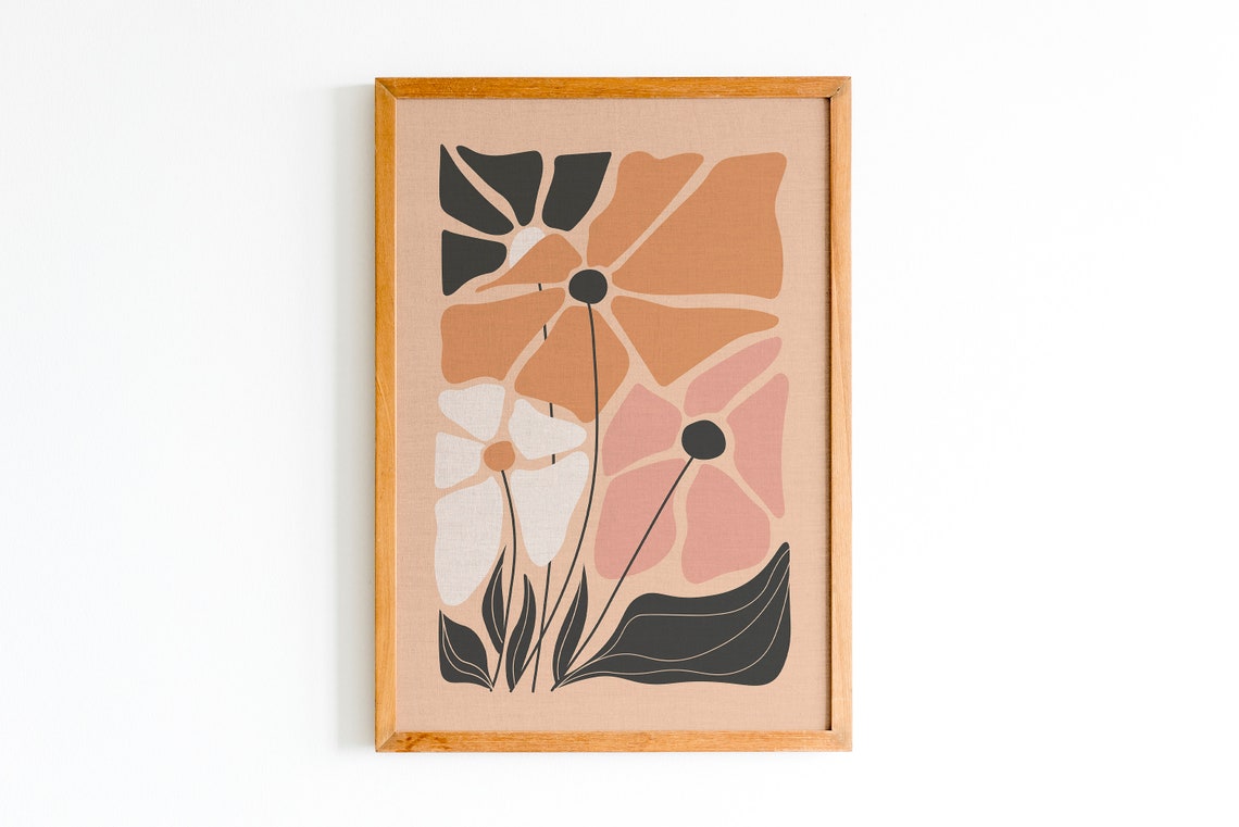 Abstract Botanical Flowers Poster Digital Download Wall Print Abstract ...