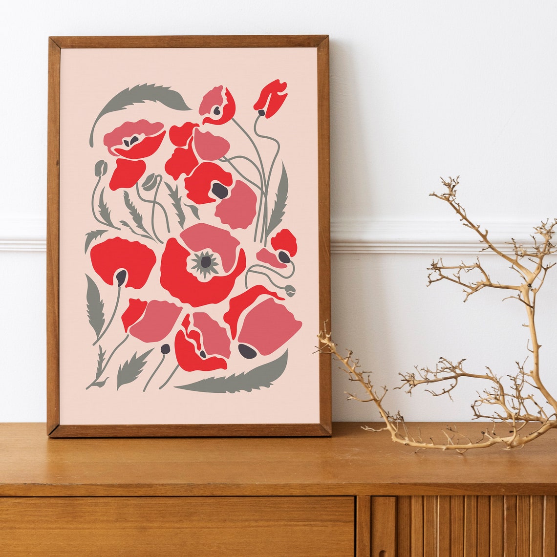 Poppy Wall Art Print, Instant Download, Home Decor - Etsy