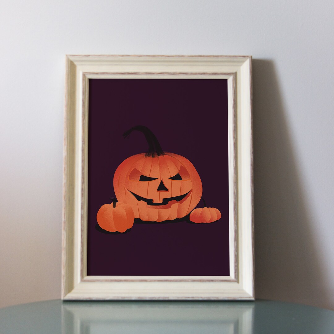 Halloween Pumpkin Printable Art Print, Halloween Jack Wall Art Instant ...