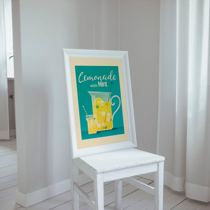 Printable Lemonade Poster, Drinks Poster, Kitchen Wall Art, Printable ...