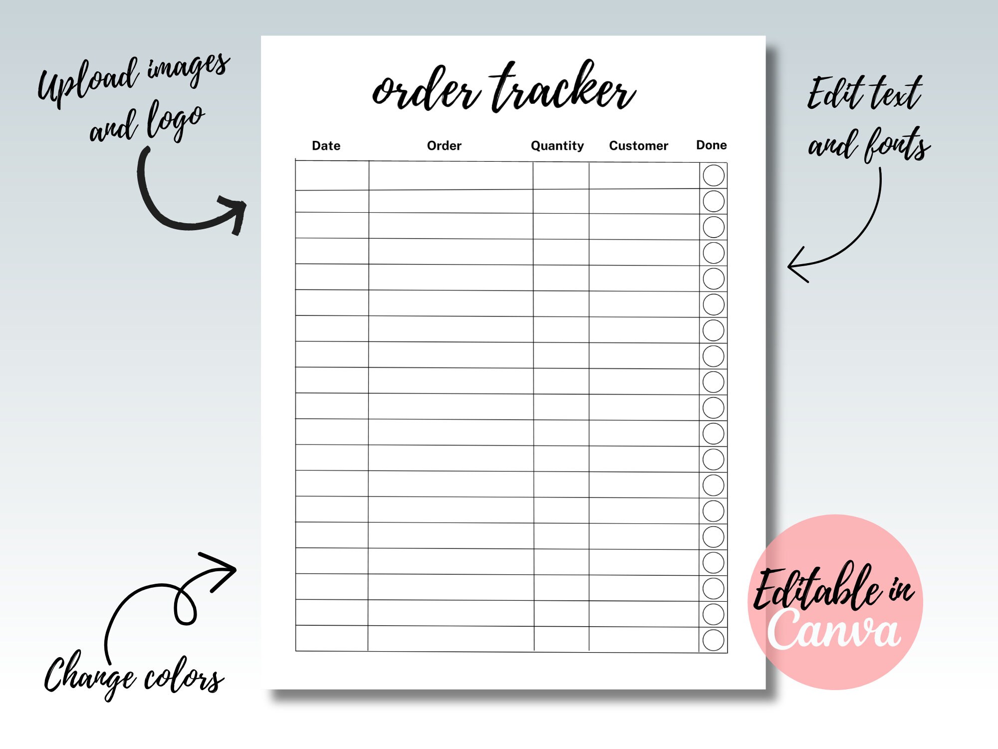 Order Tracker Sales Tracker Shopping Tracker Order Form Order Log - Etsy