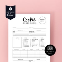 Custom Cookie/cake/treats Order Form - for Cookiers, Cake Makers, and ...