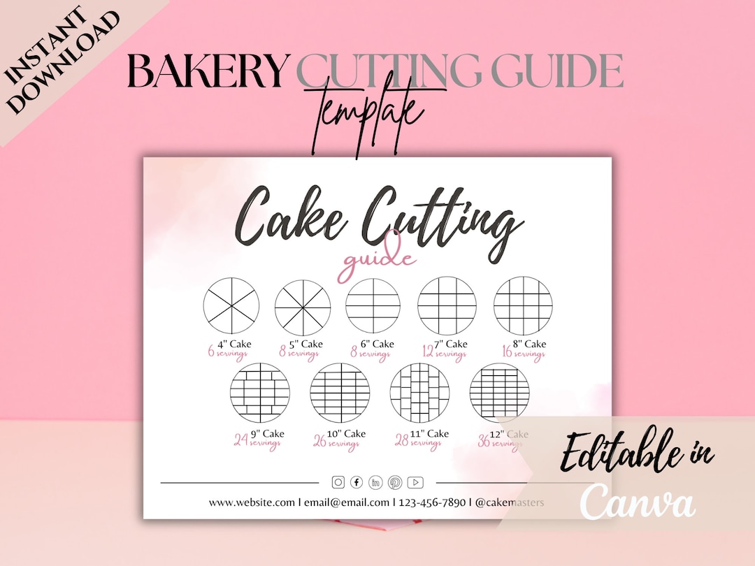 Round Cake Cutting Guide Digital Download Bakery Template - Etsy