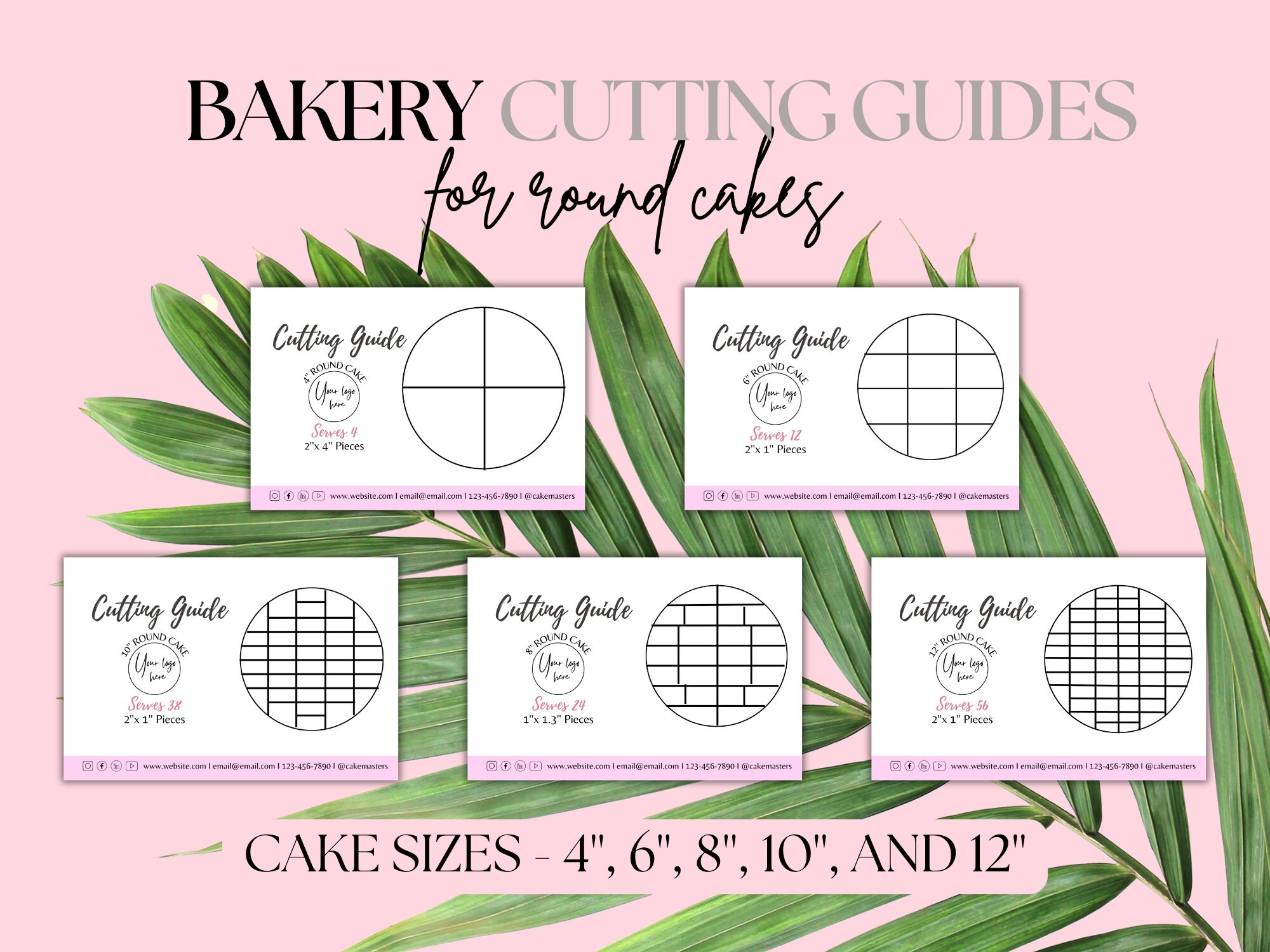 Round Cake Cutting Guide Digital Download Baker Instructions Tiered ...