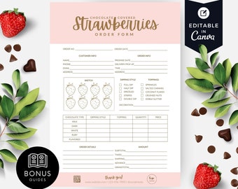Strawberry Order Template - Etsy
