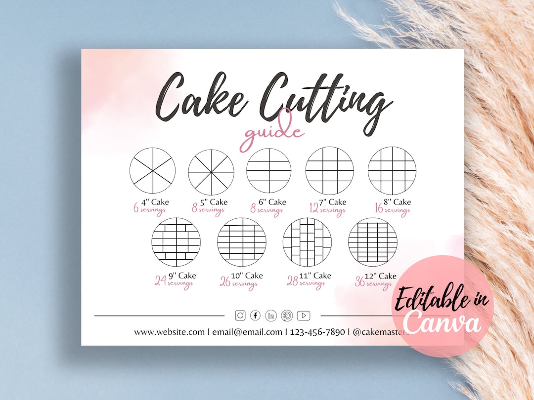 Round Cake Cutting Guide Digital Download Bakery Template - Etsy Canada