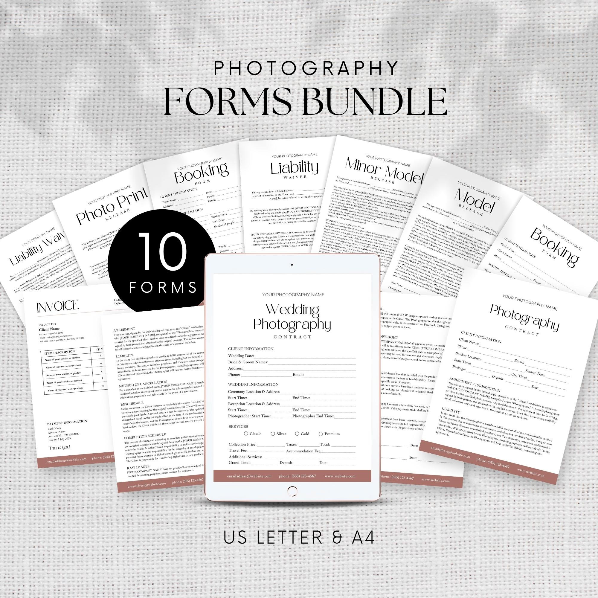 Photography Template Bundle for Photographer Template Set Wedding ...