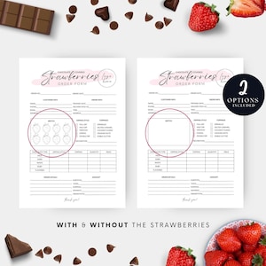 Chocolate Strawberries Order Form Template, Choc Dipped Strawberry ...
