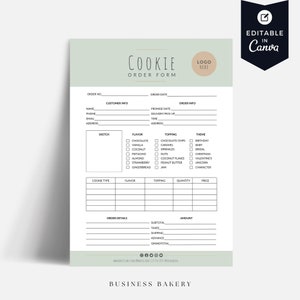 Pastel Cookie Order Form Editable Canva Template, Custom Biscuit ...