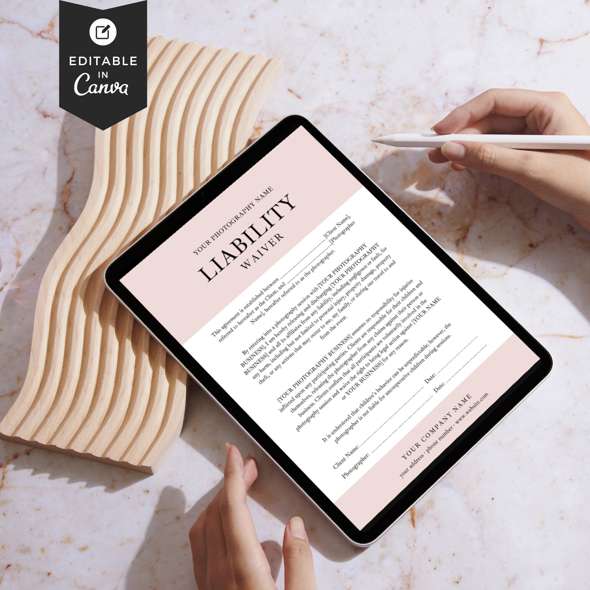 Legal Liability Waiver Template for Photographers Waiver and Release ...