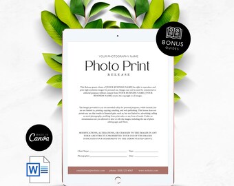 Photography-release-form-template - Etsy