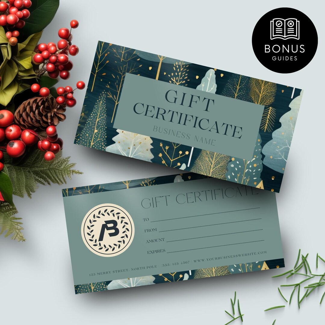 Christmas Gift Vaucher Template for Custom Business Gift Certificate ...