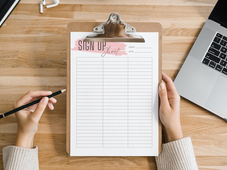 Editable Sign up Sheet I Sign up Template I Registration Sign up I A4 ...