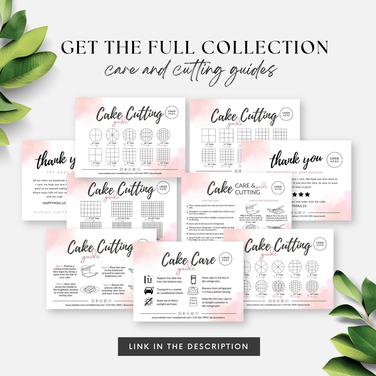 Round Cake Cutting Guide Digital Download Bakery Template Baker ...