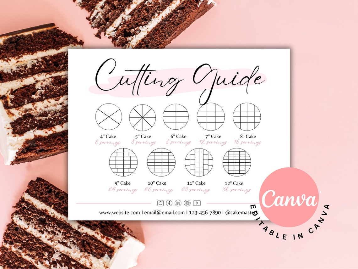 Round Cake Cutting Guide Digital Download Baker Instructions Tiered ...