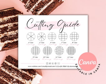 Round Cake Cutting Guide Digital Download Bakery Template Baker ...