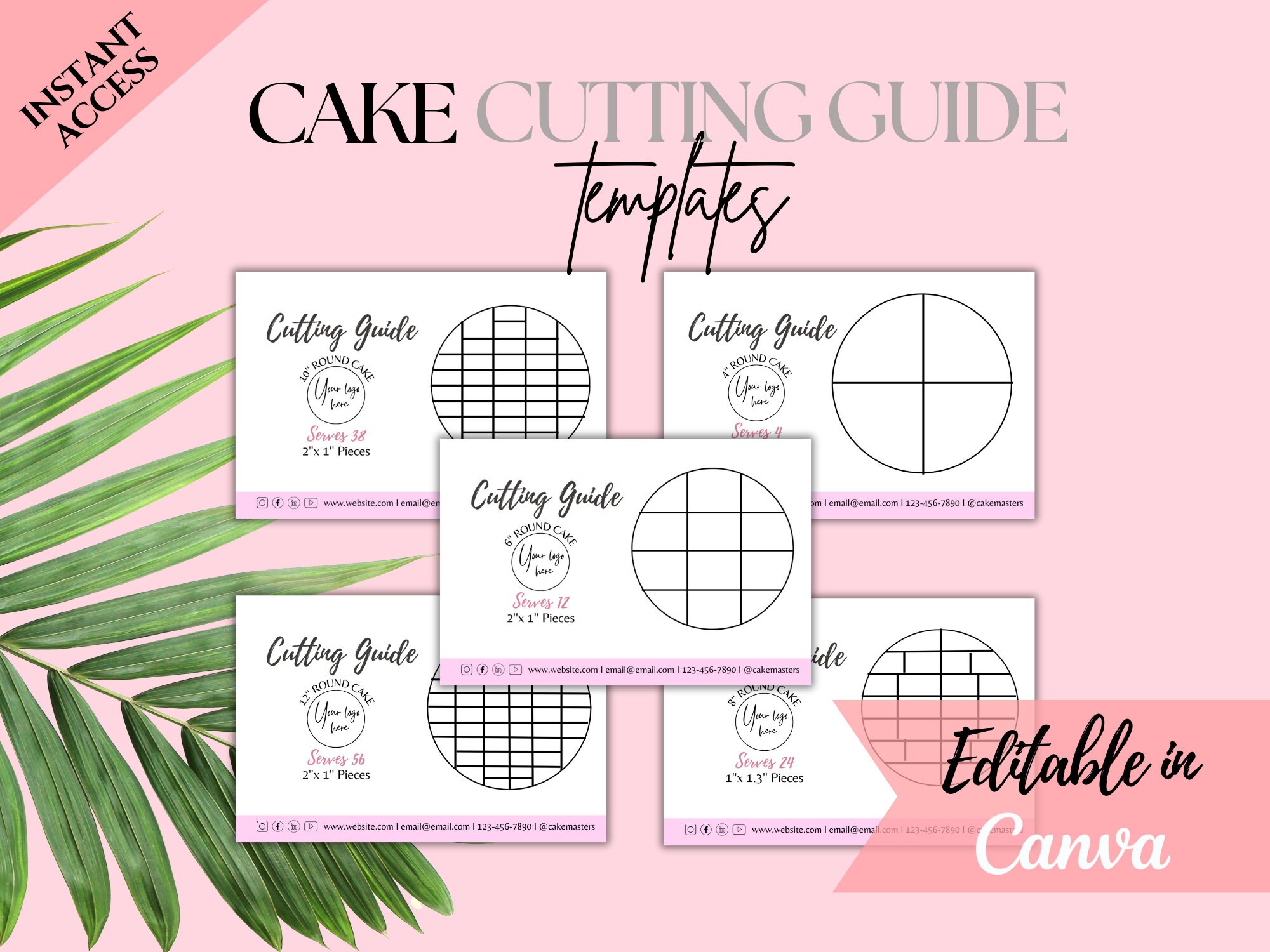 Round Cake Cutting Guide Digital Download Baker Instructions Tiered ...