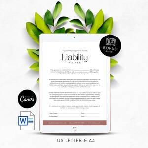 Release of Liability for Photographers Waiver Form Photography Client ...