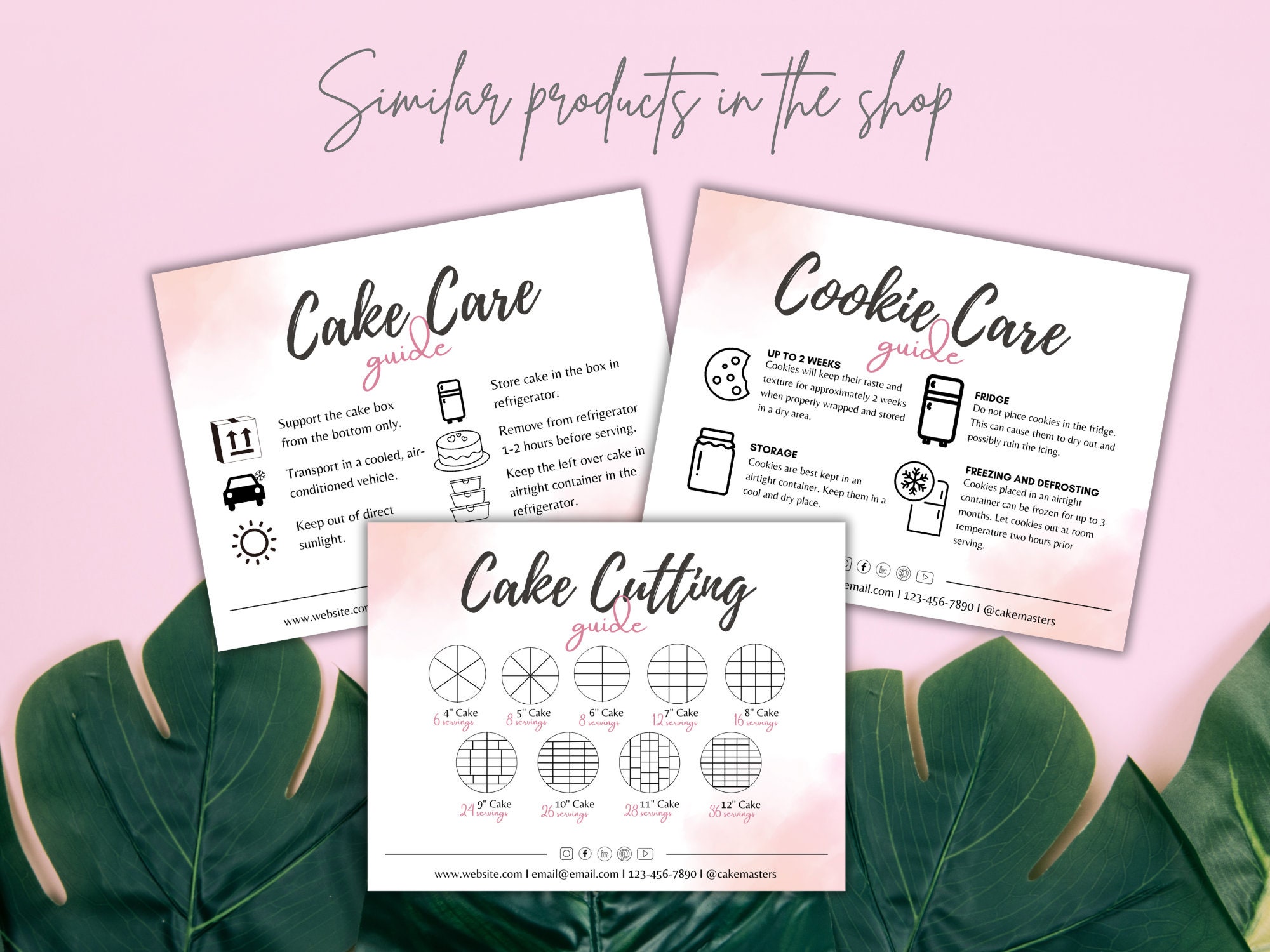 Round Cake Cutting Guide Digital Download Baker Instructions Tiered ...