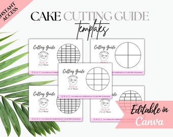 Round Cake Cutting Guide Digital Download Bakery Template Baker ...