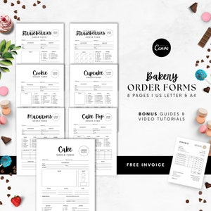 Bakery Order Form Bundle, Printable Wedding Cake Order Form, Minimalist ...