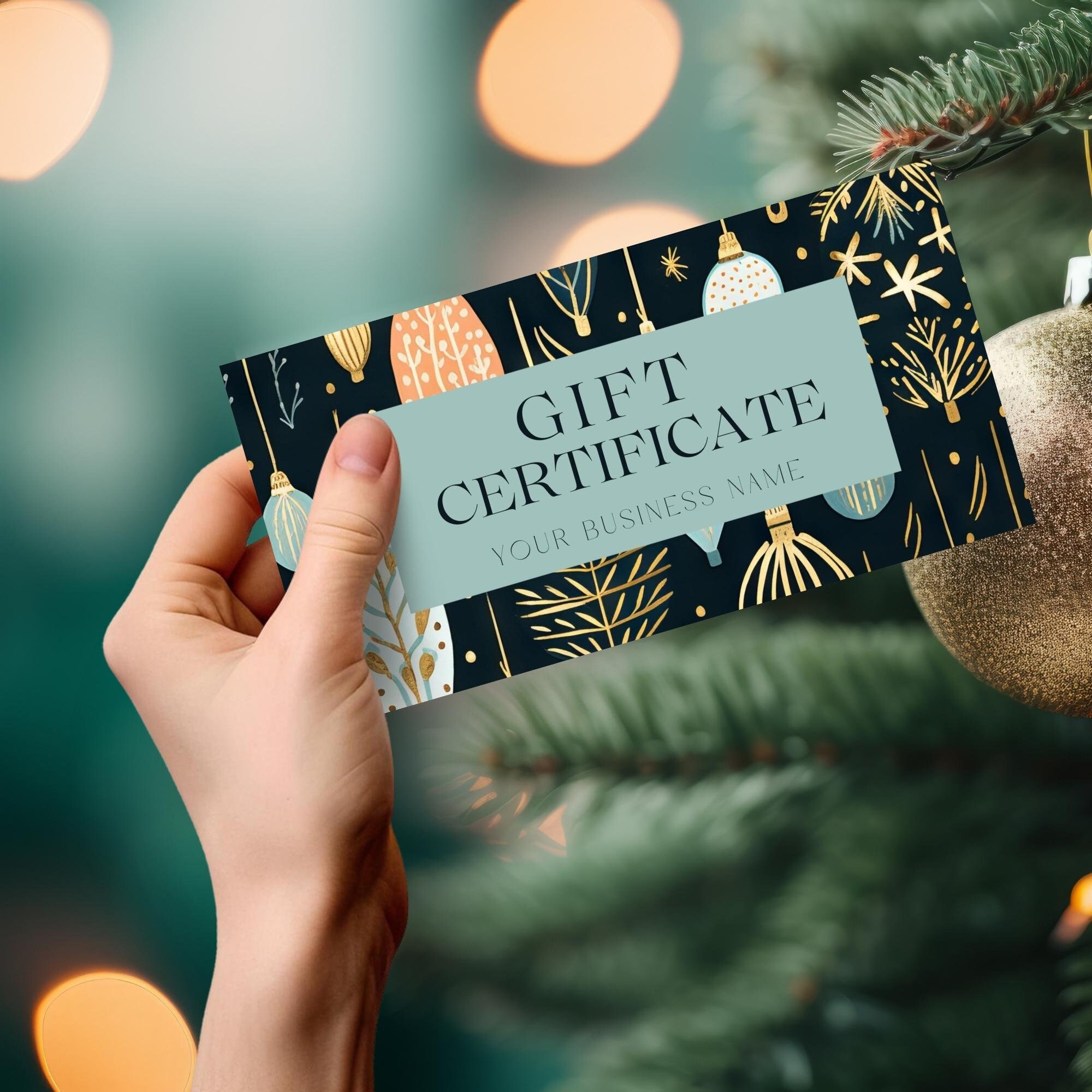 Christmas Gift Vaucher Template for Small Business Gift Certificate ...
